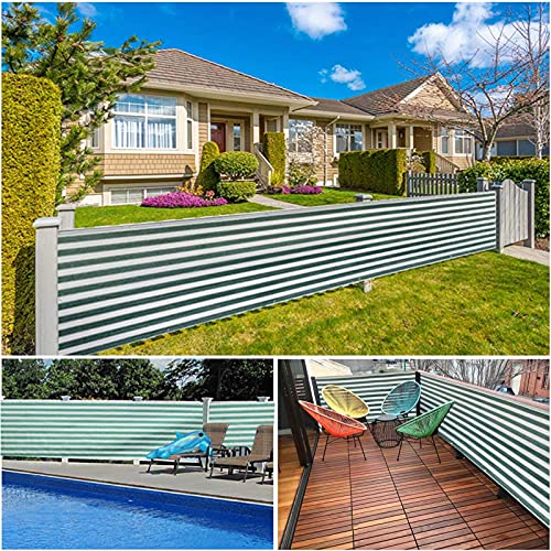 ALBN Balcony Privacy Screen Windshield Net Fence Sunshade HDPE UV-Proof Fits Apartment Railings, Patio Decking, with Cable Ties (Color : Green-White, Size : 75x600cm)