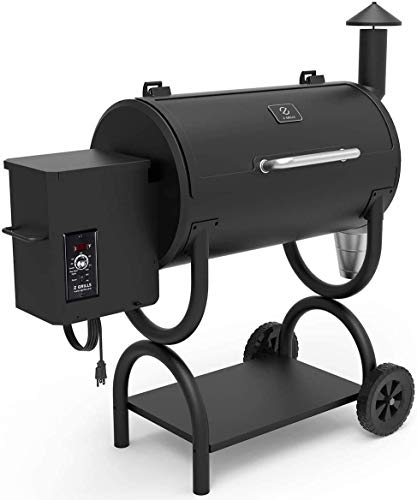 Z GRILLS ZPG-550B 2022 Upgrade Wood Pellet Grill & Smoker 8 in 1 BBQ Auto Temperature Control, Cooking Area, 550 sq in Black