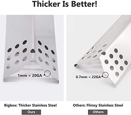 Yiming Grill Replacement Parts for Grillmaster 720-0697, Nexgrill 720-0697 and Sunbeam 720-0697 Gas Grill Models, Stainless Steel Heat Plate Tent Shields, Grill Burner Tubes Set, 4-Pack
