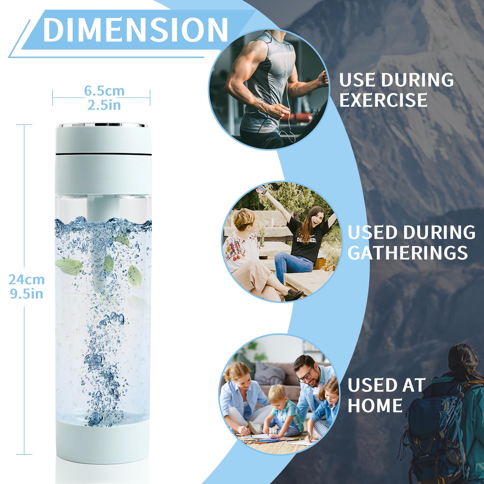 FXTNKYY Portable Sparkling Water Maker,440ml Soda Maker Machine, Personal Eltzer Machine for Home and Outdoor Use ,Carbonated Water Machine No Electricity,BPA Free