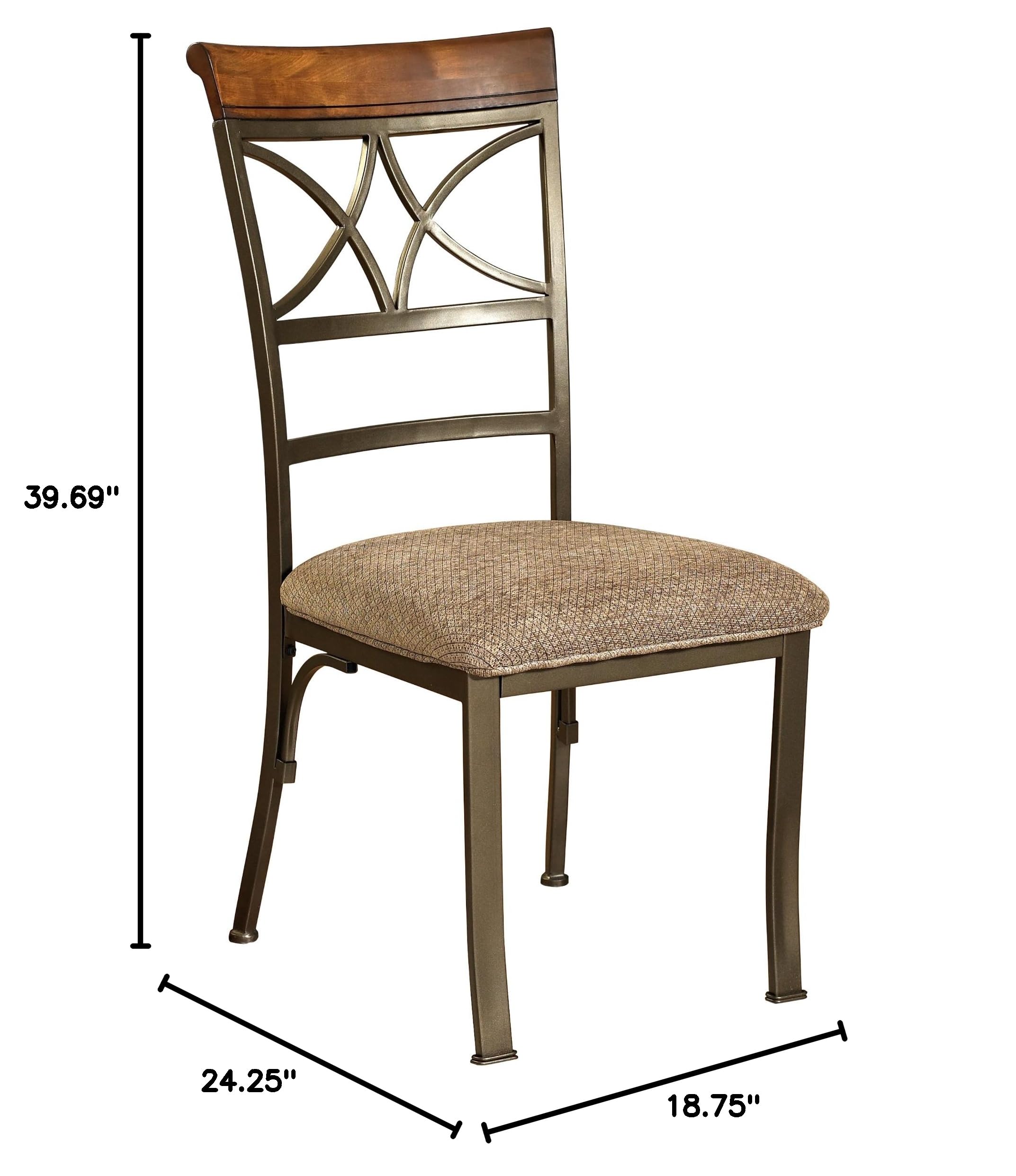 Powell Hamilton Pewter and Bronze Metal Set of 2 Dining Chair