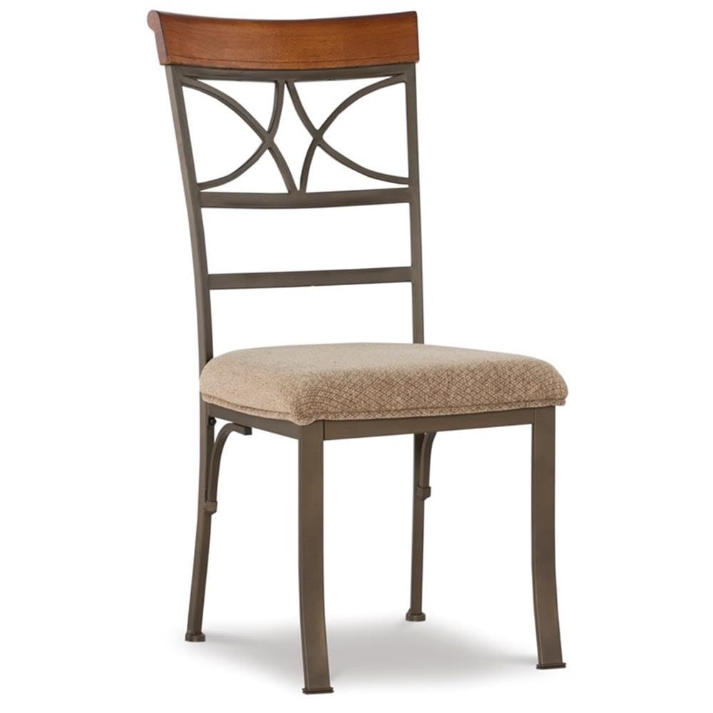 Powell Hamilton Pewter and Bronze Metal Set of 2 Dining Chair