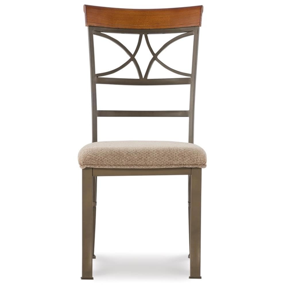 Powell Hamilton Pewter and Bronze Metal Set of 2 Dining Chair
