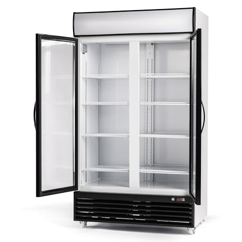 New Procool Refrigeration Glass 2 Door Upright Display Beverage Cooler Merchandiser; 35 Cubic Ft., 45" Wide