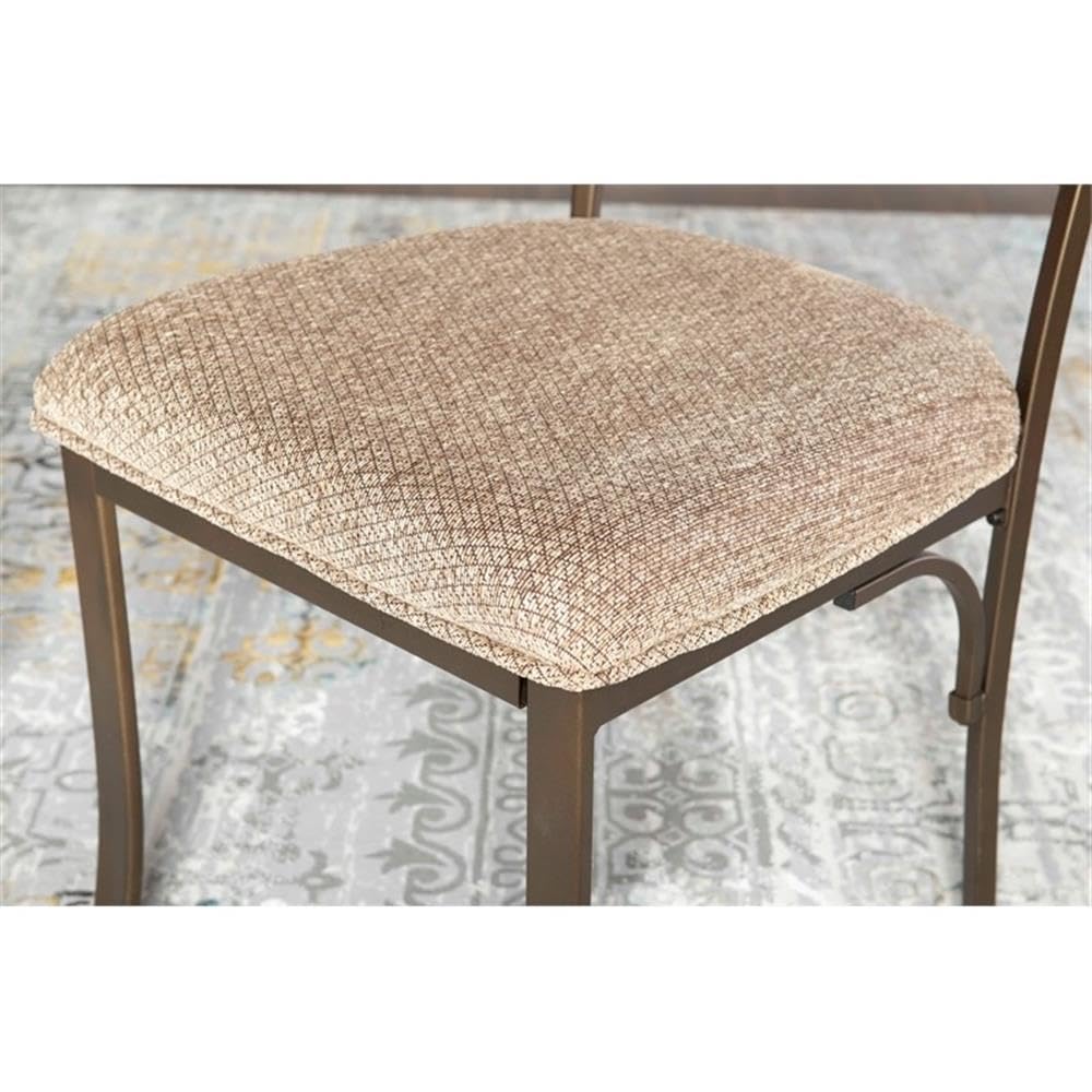 Powell Hamilton Pewter and Bronze Metal Set of 2 Dining Chair