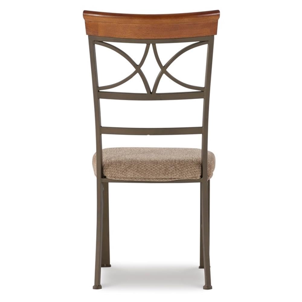 Powell Hamilton Pewter and Bronze Metal Set of 2 Dining Chair