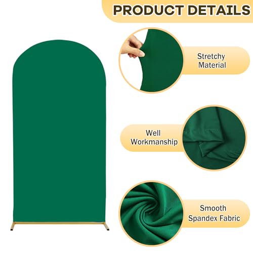 ROMANKAS Hunter Green Arch Cover Wedding Backdrop Cover Spandex Arch Stand Cover 5ft Chiara Arch Covers Stretchy Backdrop Small Balloon Arch Frame Cover for Birthday Party Ceremony Arch Decoration