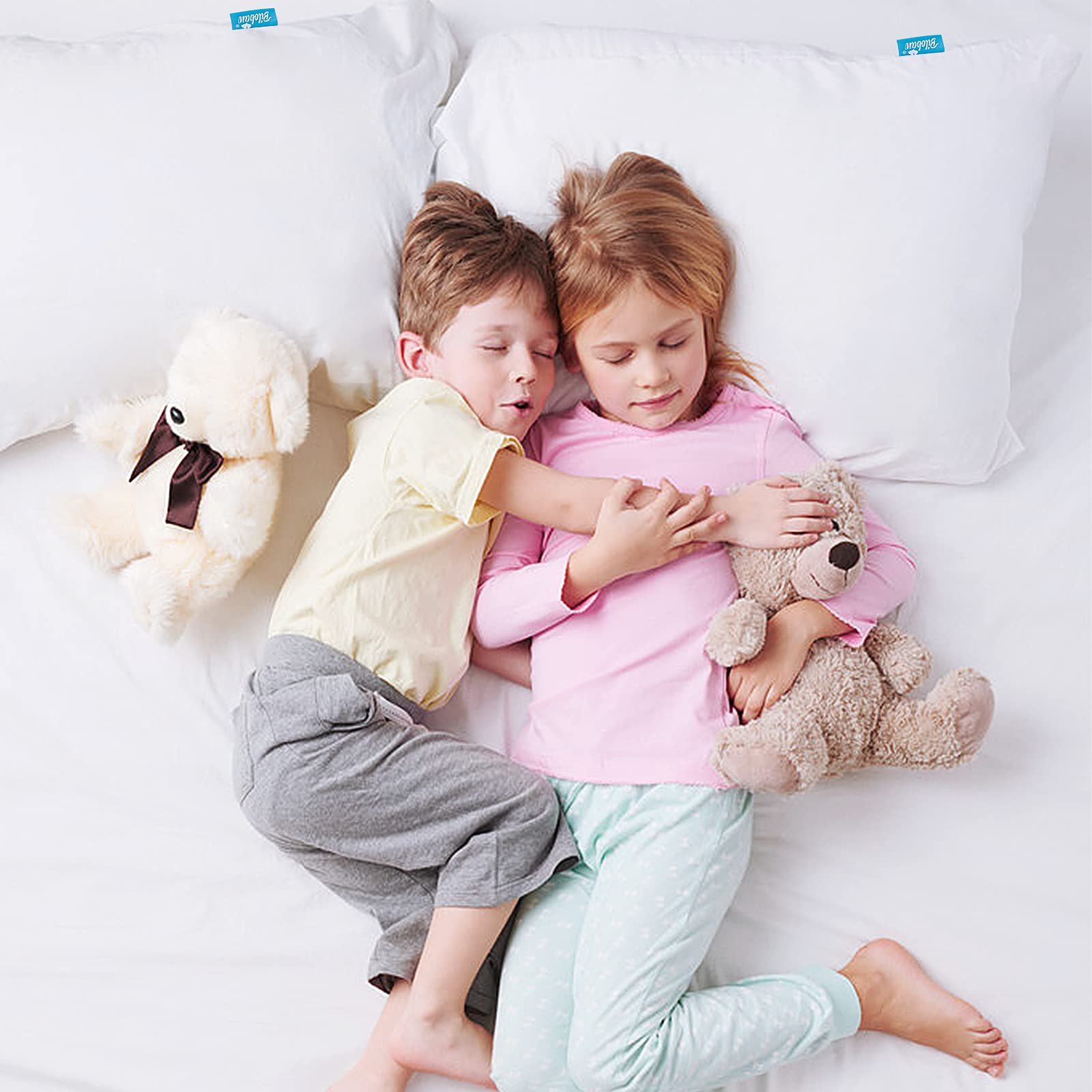 Toddler Pillowcase 4 Pack Waterproof Pillow Protector Zippered Pillow Cover Fit for Toddler Pillow 13"x18" & 14"x19", White Pillow Cases Toddler Pillowcase Encasement Covers Machine Washable