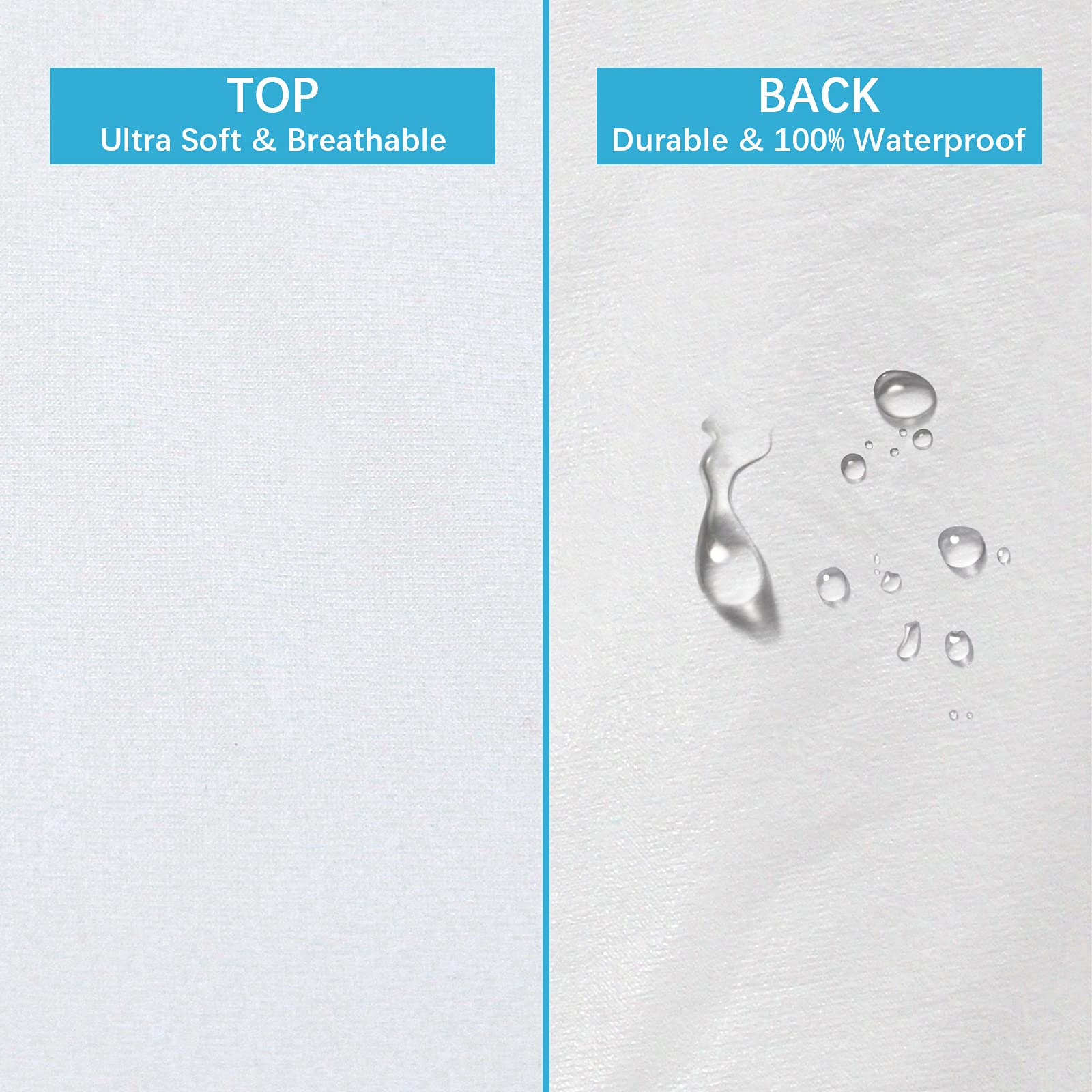 Toddler Pillowcase 4 Pack Waterproof Pillow Protector Zippered Pillow Cover Fit for Toddler Pillow 13"x18" & 14"x19", White Pillow Cases Toddler Pillowcase Encasement Covers Machine Washable