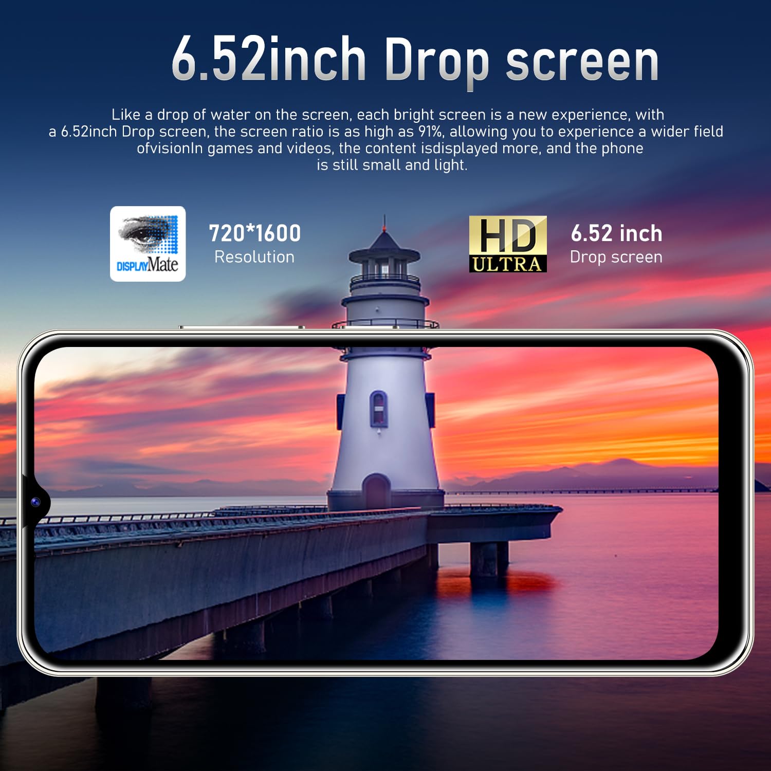 GAMAKOO G23 Unlocked Cell Phone 64GB+4GB Dual SIM 6.52” 4000mAh Battery 4G Android Smartphone 13MP+8MP Camera (White)