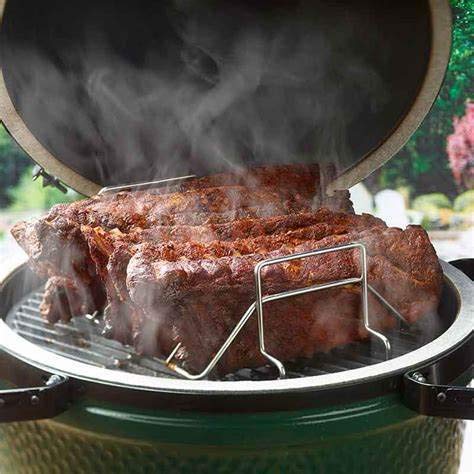 Rib Racks for Big Green egg, Smoking and Grilling Rib Rack, Big Green Egg Accessories, Turkey Roast Rack Dual-Purpose for Large and XLarge Big Green Egg,18" or bigger Kamado grill,100% Stainless Steel
