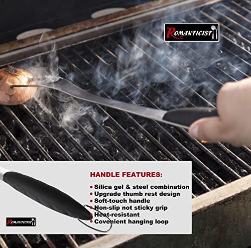 ROMANTICIST 5pc Heavy Duty Grill Accessories for Top Chef - Professional Grill Tools Set & Basic BBQ Tools for Backyard Restaurant Outdoor Kitchen - Deluxe Grill Gift for Dad on Father’s Day Birthday
