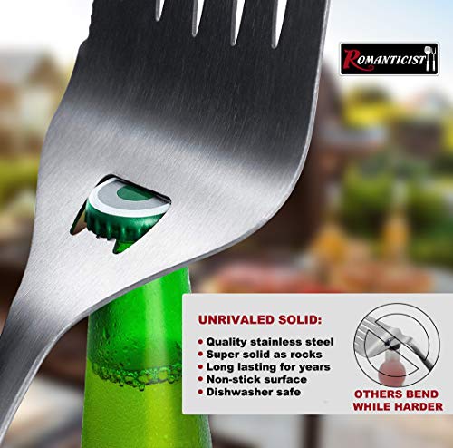 ROMANTICIST 5pc Heavy Duty Grill Accessories for Top Chef - Professional Grill Tools Set & Basic BBQ Tools for Backyard Restaurant Outdoor Kitchen - Deluxe Grill Gift for Dad on Father’s Day Birthday