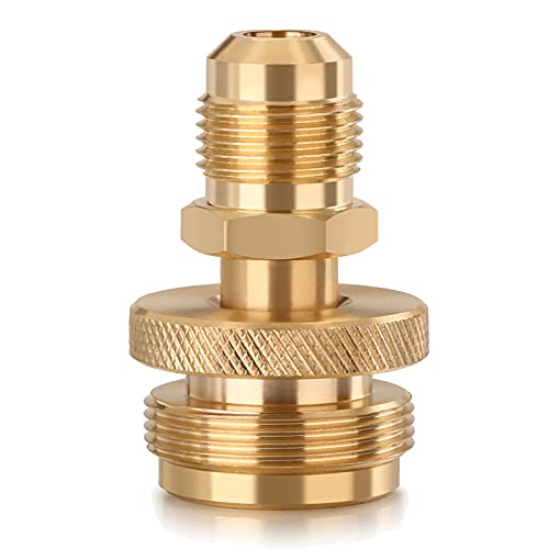 WADEO Portable 1LB Propane Tank Canister Regulator Adapter Connection to 3/8" Male Flare (5/8"-18UNF) Thread, Portable Camping Grill Stove Parts for Heaters, Burner, Cooker, Fire Pit Parts