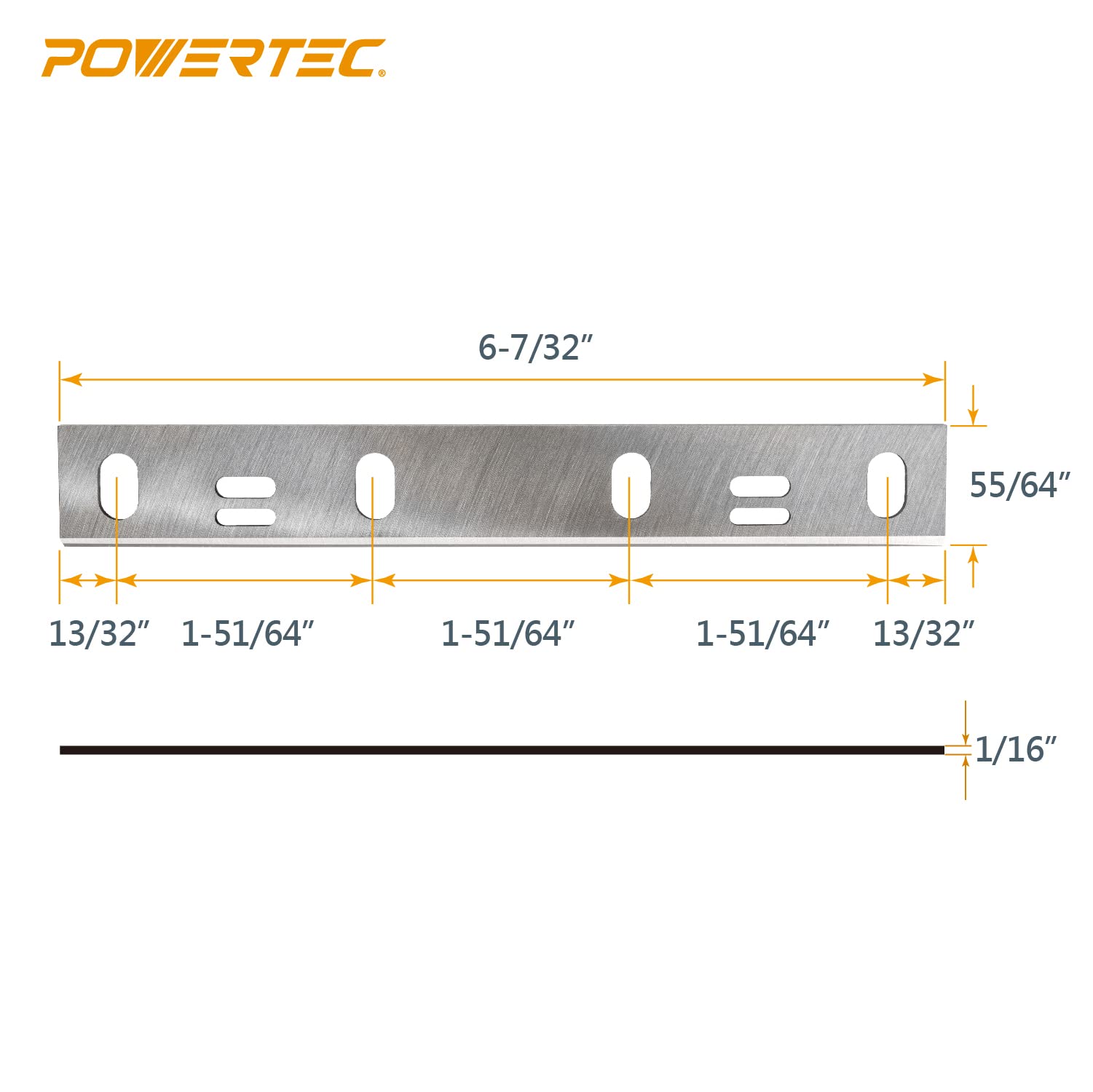POWERTEC 6 Inch Jointer Blades for WEN 6560, 6560T, 6559, JT6561 Jointer, Replacement for 6560-083 Jointer Knives, Set of 2 (14815W)