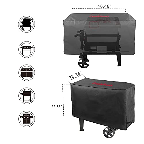CreoleFeast CFB1001A 90 qt. Crawfish Seafood Boiler, Single Sack Outdoor Stove Propane Gas Cooker & Creole Feast CR1001A Premium Oxford Grill Cover, Heavy-Duty for All-Year Weather Protection, Black