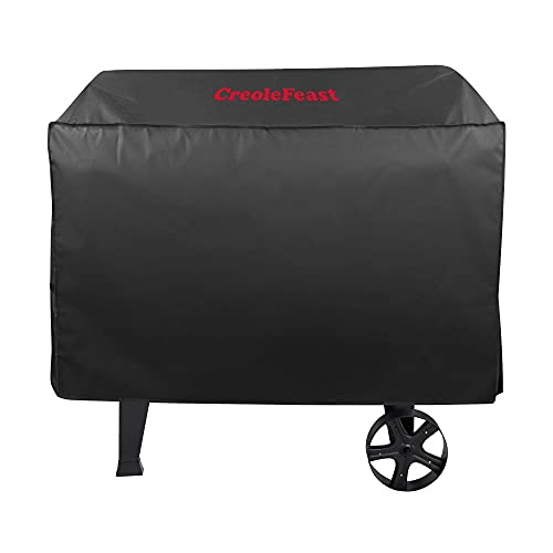 CreoleFeast CFB1001A 90 qt. Crawfish Seafood Boiler, Single Sack Outdoor Stove Propane Gas Cooker & Creole Feast CR1001A Premium Oxford Grill Cover, Heavy-Duty for All-Year Weather Protection, Black
