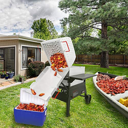 CreoleFeast CFB1001A 90 qt. Crawfish Seafood Boiler, Single Sack Outdoor Stove Propane Gas Cooker & Creole Feast CR1001A Premium Oxford Grill Cover, Heavy-Duty for All-Year Weather Protection, Black