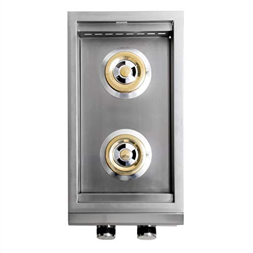Heavy-Duty Stainless Steel Outdoor | Blaze Double Side Burner Natural Gas Grill Barbeque | LED Lights Thermometer | Best Of Backyard For Grilling Masters | BLZ-SB2LTE-NG