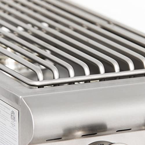 Heavy-Duty Stainless Steel Outdoor | Blaze Double Side Burner Natural Gas Grill Barbeque | LED Lights Thermometer | Best Of Backyard For Grilling Masters | BLZ-SB2LTE-NG
