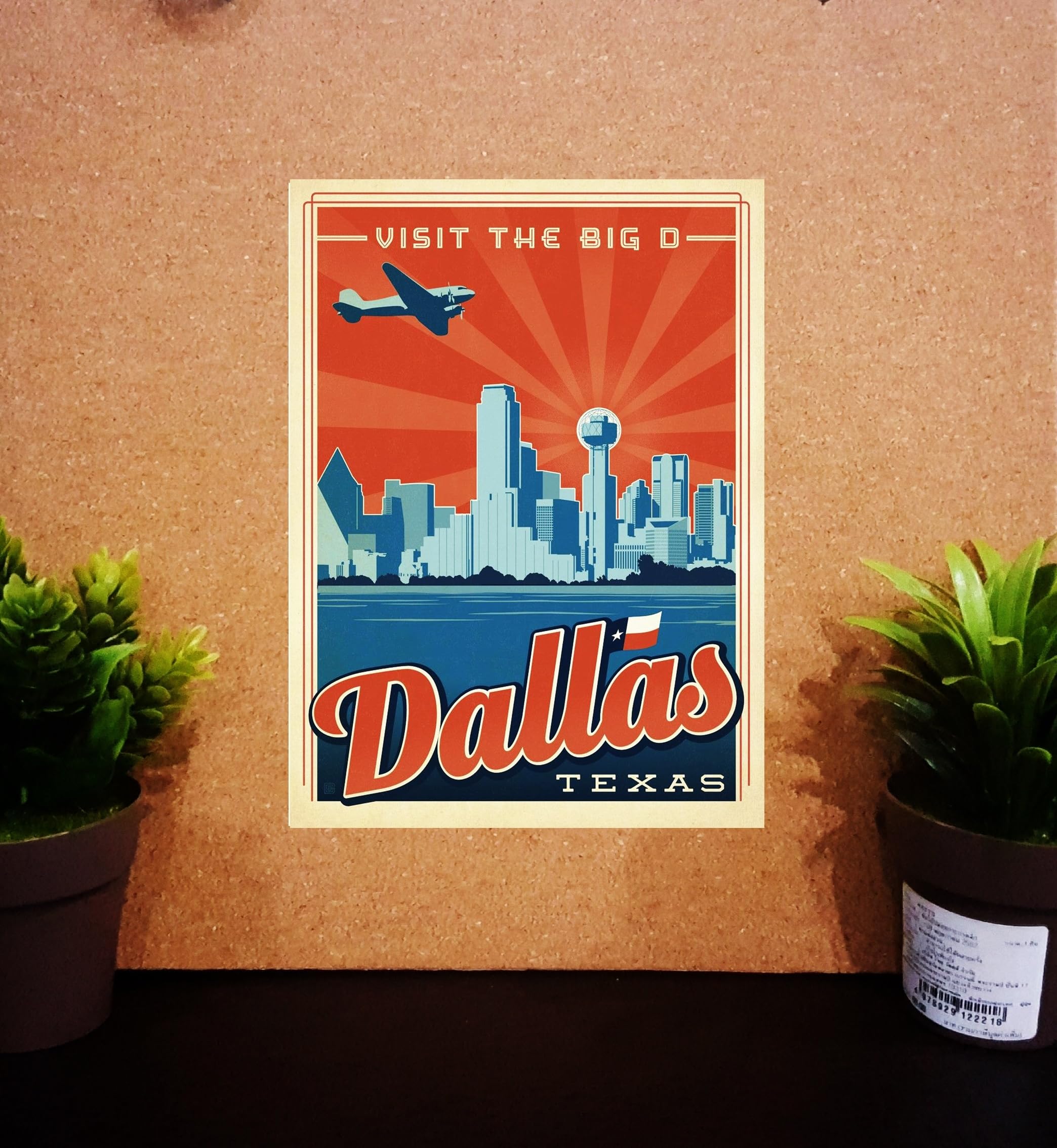 All America USA States Fridge Magnet SET 2 Art Souvenir Gift Vintage Retro 2x3" (Texas Dallas 1)