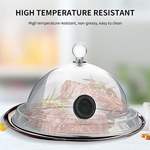 2 PCS Smoking Gun Accessory Set ,Smoking Cloche Dome Cover 6.3 Inch Lid ,4.7 Inch Smoking Gun Cup Covers Cocktail Drinks Smoking Lids ,Suitable for Bar BBQ Drinks Cooking Meat Cheese Cocktails Steak