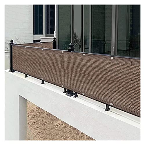 ALBN Balcony Privacy Screen Outdoor Windshield Anti-UV 90% Blockage with Eyelets and Rope for Balcony Fence Pergola (Color : Brown, Size : 80Ă200cm)