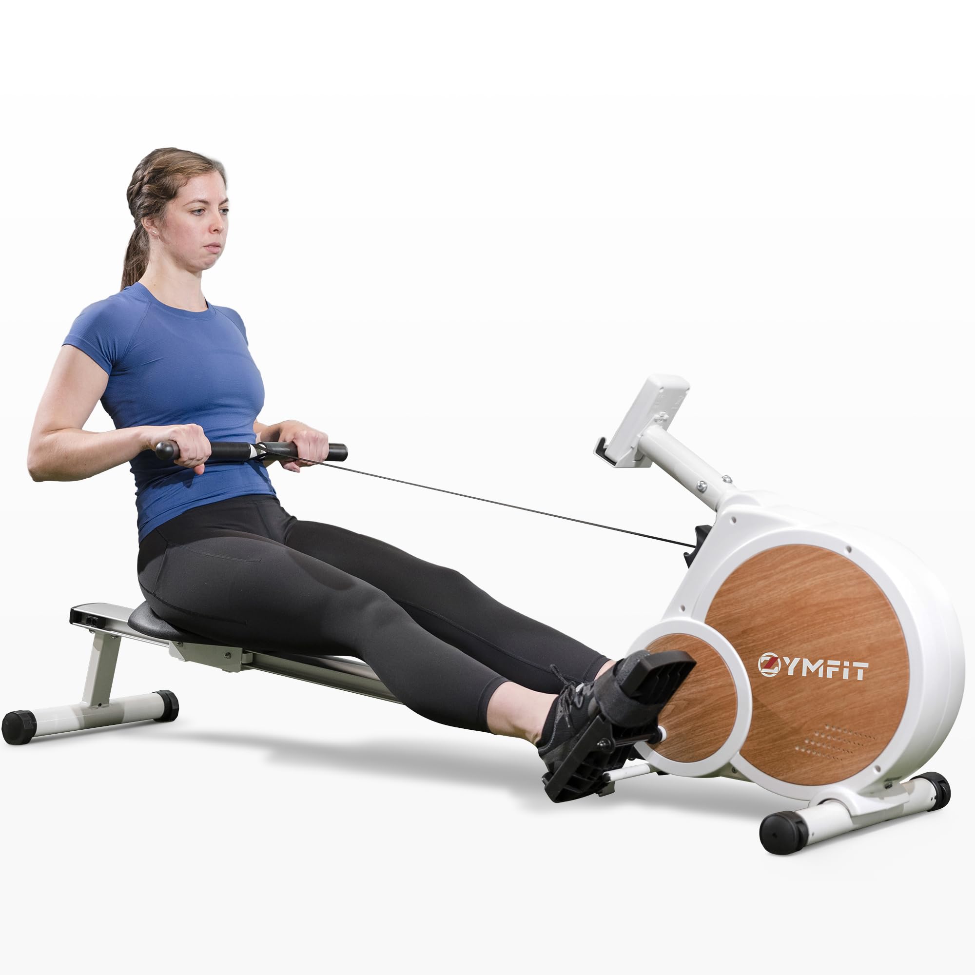 Rowing Machine, ZymFit Magnetic Rower Machine with 16 Levels of Resistance, Max 350lb Weight Capacity, Foldable Rowing Machines for Home Use