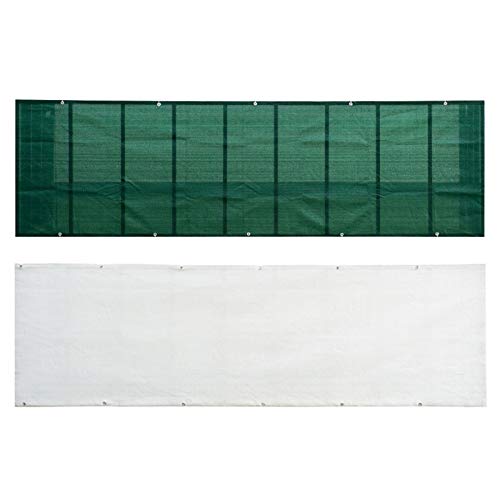 ALXFFBN Balcony Privacy Screen 5 x 0.9 M White Windbreak Net Fence Sunshade Weatherproof HDPE Privacy Protector Balcony Cover with 24 Cable Ties and 66 Ft Rope