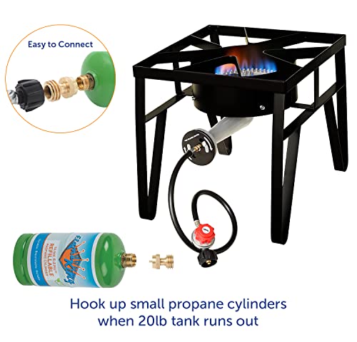 Flame King Propane Tank Adapter, 20lb to 1lb Converter, Hook Up Small Propane Cylinders when 20lb Ran Out, Solid Brass