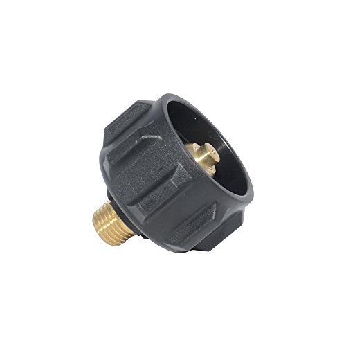 Aobbmok 100% Solid Brass QCC1 Propane Adapter Gas Regulator Valve Fitting with Type 1 Connection and 1/4 Inch Male Pipe Thread
