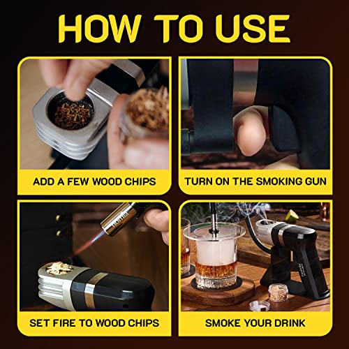 Smoking Gun Wood Smoke Infuser Birner PRO - Starter Kit, 11 PCS, Smoker Machine with Accessories and Wood Chips - Cold Smoke for Food and Drinks - Gift for Man