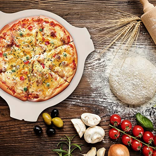 Quantfire Ceramic Plate Setter for Large Big Green Egg Accessories, Heat Deflector, Ceramic Fluted Pizza Stone for Other 18" Kamado Grill(No Elevated Feet)