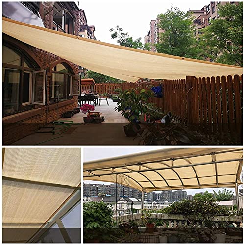 ALBN Shade Cloth Shading Net Garden Shadow Sunscreen Breathable Anti-UV Polyethylene, 17 Sizes (Color : Beige, Size : 3x3m)