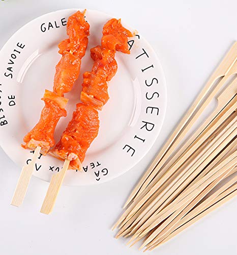 Lawei 500 pack Bamboo Kabob Skewers - 7 inch Bamboo Barbecue Skewers BBQ Picks Paddle Skewers for Outdoor Grilling Meat Chicken, Shrimp, Vegetable BBQ
