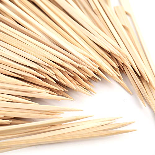Lawei 500 pack Bamboo Kabob Skewers - 7 inch Bamboo Barbecue Skewers BBQ Picks Paddle Skewers for Outdoor Grilling Meat Chicken, Shrimp, Vegetable BBQ