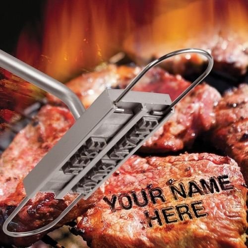 WAJJ BBQ Branding Iron with Changeable Letters Creative Barbecue Steak Names Press Tool for Grilling Outdoor