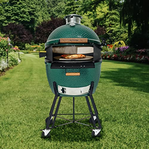 Kenmeister Chef 2 in 1 Rotisserie Kit with Pizza Ring, Rotisserie/Pizza Oven Grill Accessory Compatible with Large Big Green Eggs