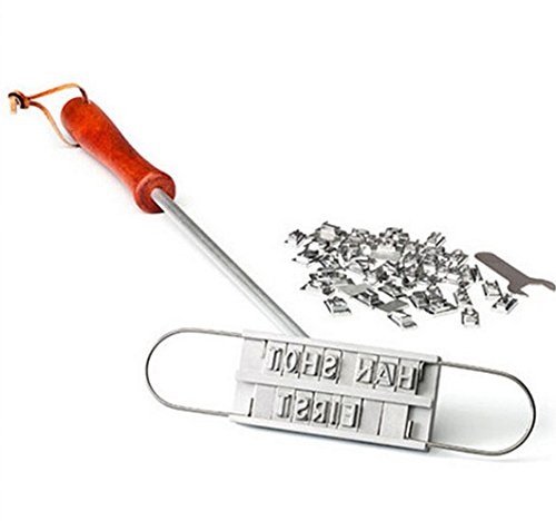 WAJJ BBQ Branding Iron with Changeable Letters Creative Barbecue Steak Names Press Tool for Grilling Outdoor