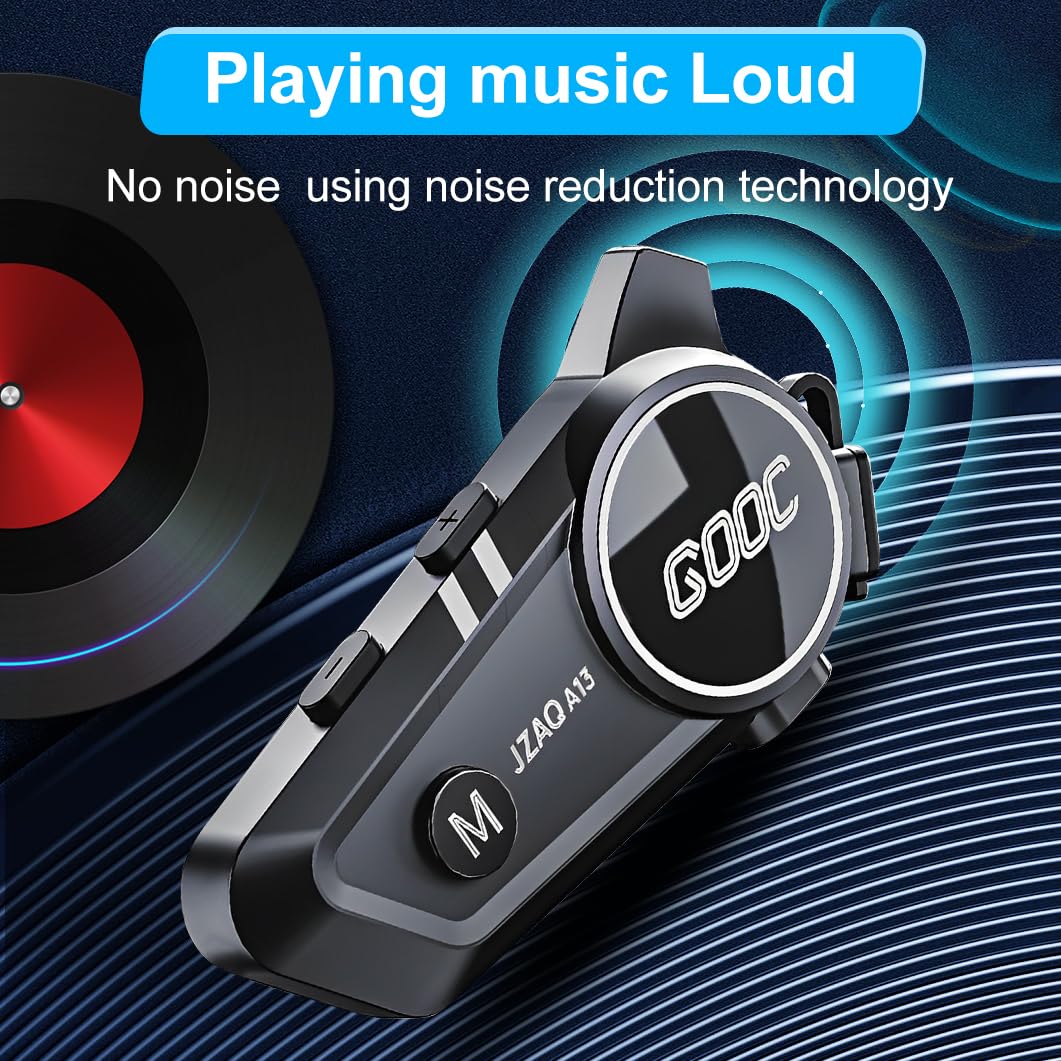JZAQ Motorcycle Helmet Bluetooth Headset Motorcycle Helmet Speakers Intercom 2 Riders Noise Cancellation Speakers Communication Systems Motorcycle Riding/ski/Cycling/Sports