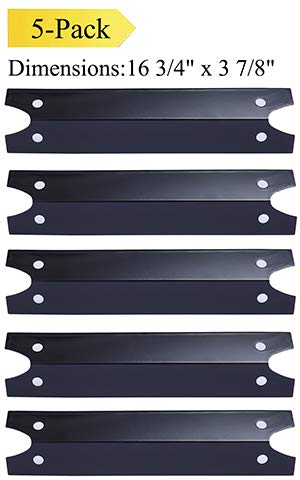 Votenli P9731A (5-Pack) 16 3/4" Porcelain Steel Heat Plate Replacement for Select Brinkmann, Charmglow Gas Grill Models (5-Pack)