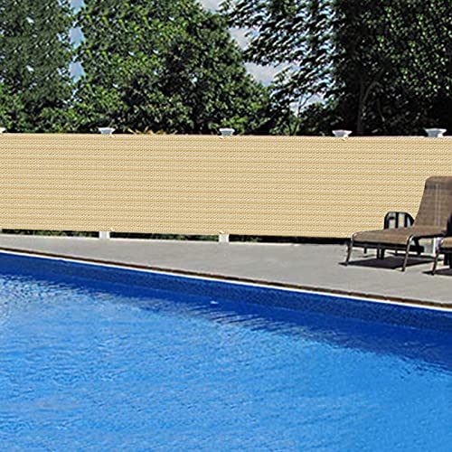 ALBN Balcony Screen Privacy Protection Outdoor Shading Net Windshield UV Protection HDPE Tear Resistant with Rope & Cable Ties, Height 1.1m/1.4m (Color : Beige, Size : 140x450cm)