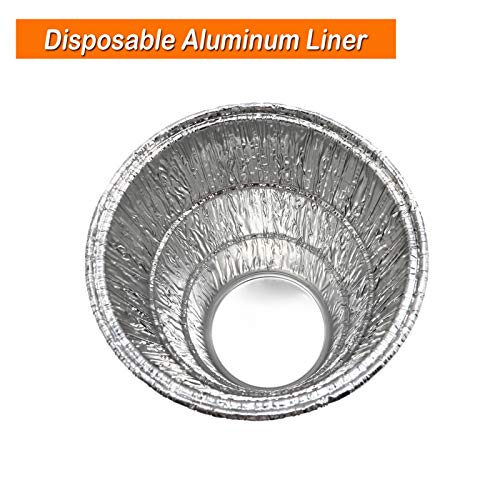 BBQ Future 6" H Universal Grease Bucket Liner Compatible with Pit Boss Grills 67292 Foil, Trae-ger Large Bucket & Other Grill Bucket Accessories, Disposable Aluminum, 15-Pack