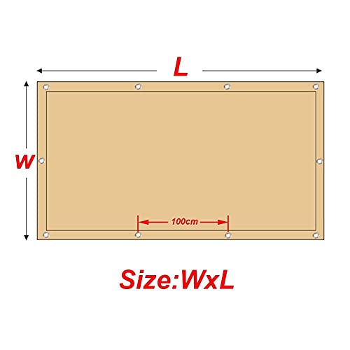 ALBN Balcony Privacy Screen Windshield Sunshade with Rope and Cable Ties, 100% HDPE Garden Balcony Cover, 48 Sizes (Color : Beige, Size : 90x450cm)