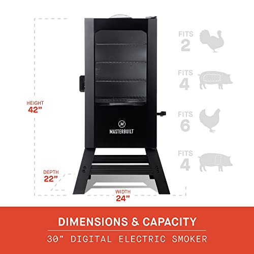 Masterbuilt MB20070421 30-inch Digital Electric Smoker, Black