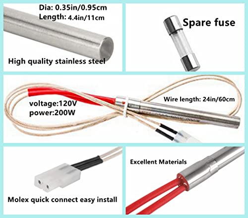 ZHOUWHJJ Replacement Hot Rod Ignitor Kit for All Pit Boss Pellet Grills and Camp Chef Z-Grills Wood Pellet Grills Replacement Hot Rod