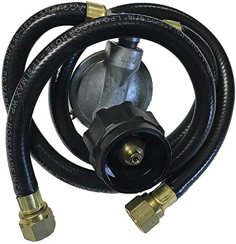 Gas Grill Dual Propane LP Gas 21" Hose and Vertical Gas Regulator Assembly