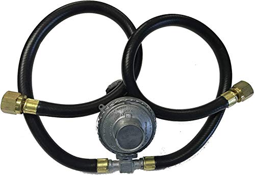 Gas Grill Dual Propane LP Gas 21" Hose and Vertical Gas Regulator Assembly