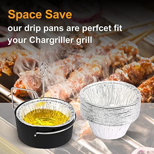 Hisencn Grease Cup with 15 Pack Aluminum Foil Drip Cups for Charbroil Grills, Grease Tray Cup for Masterbuilt 30-inch Propane Smoker and Kenmore Outdoor Grills with Clip