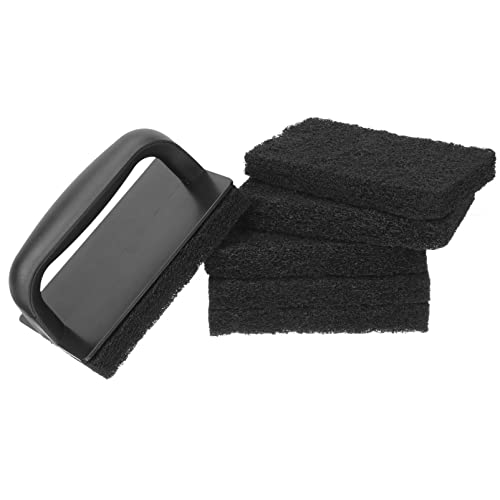 Happyyami Food Scraper Tool 1 Set Barbecue Rack Cleaning Brush BBQ Grate Cleaner Sponge Heavy Duty Griddle Scouring Pad Grill Rack Oil Remover for Home Kitchen Food Scraper